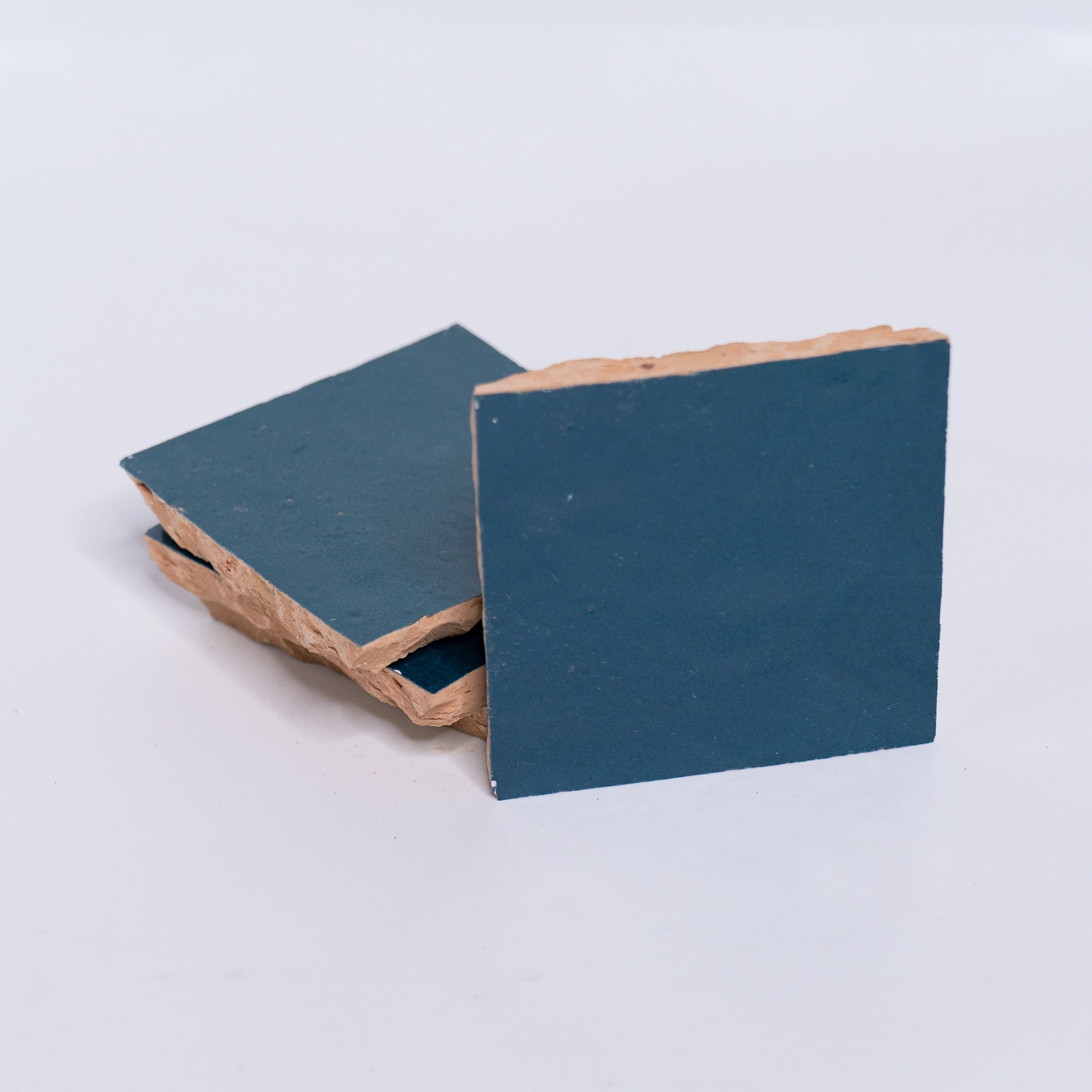 Moroccan Zellige Mosaic Tile, 4x4in. Floor & Wall Solid Color Blue ...