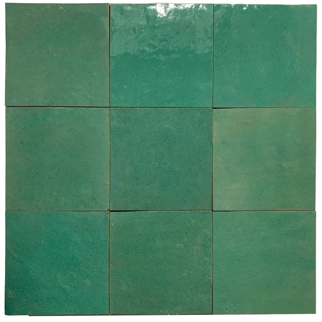 Paneles Zellige contemporáneos, 12 X 12 X 1/2, cuadrado verde pistacho ...