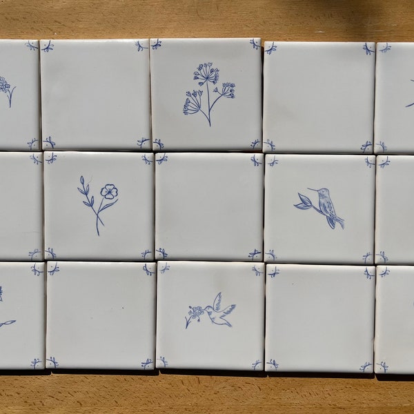 Hand Painted Tiles - Etsy