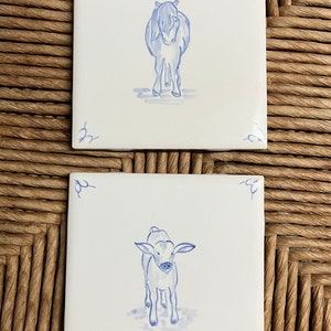 Farm Motif - Delft Style Tiles for Back Splash, Set of Twelve 4.25 ...
