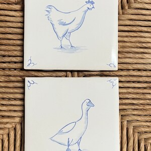 Farm Motif - Delft Style Tiles for Back Splash, Set of Twelve 4.25 ...
