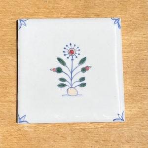 Nine Hand Painted Tiles, Polychromatic Delft Style - Etsy