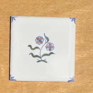 Nine Hand Painted Tiles, Polychromatic Delft Style - Etsy