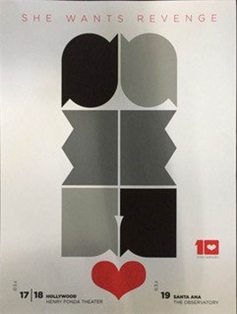 She Wants Revenge 10 Year Anniversary Show Concert Poster From ...