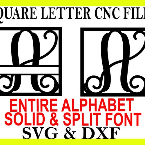 Split Monogram Font SVG Split Font Cut File Split Alphabet | Etsy