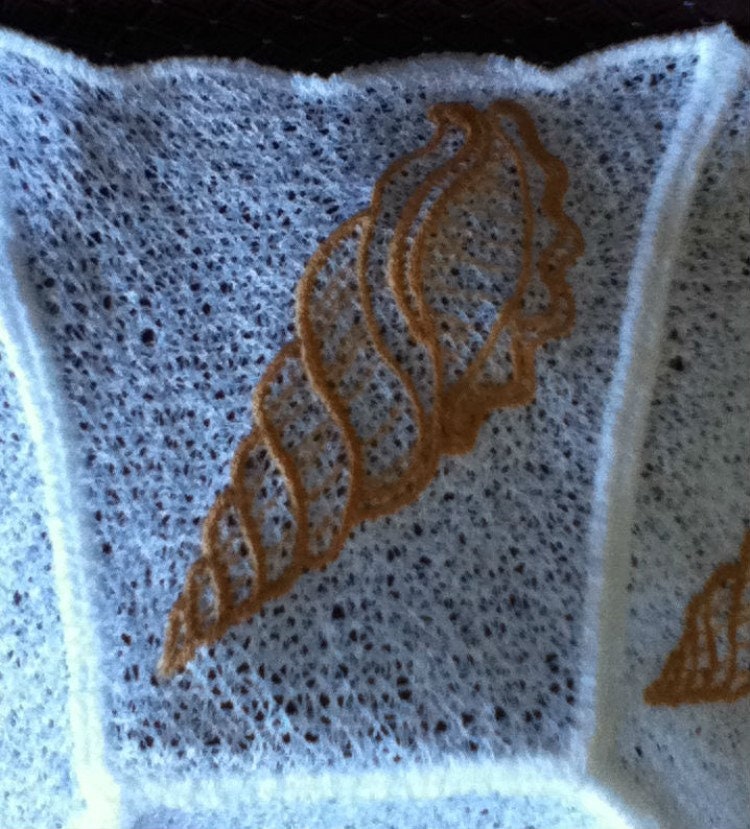 Machine Embroidery Free Standing Lace Bowl With Shell Design - Etsy