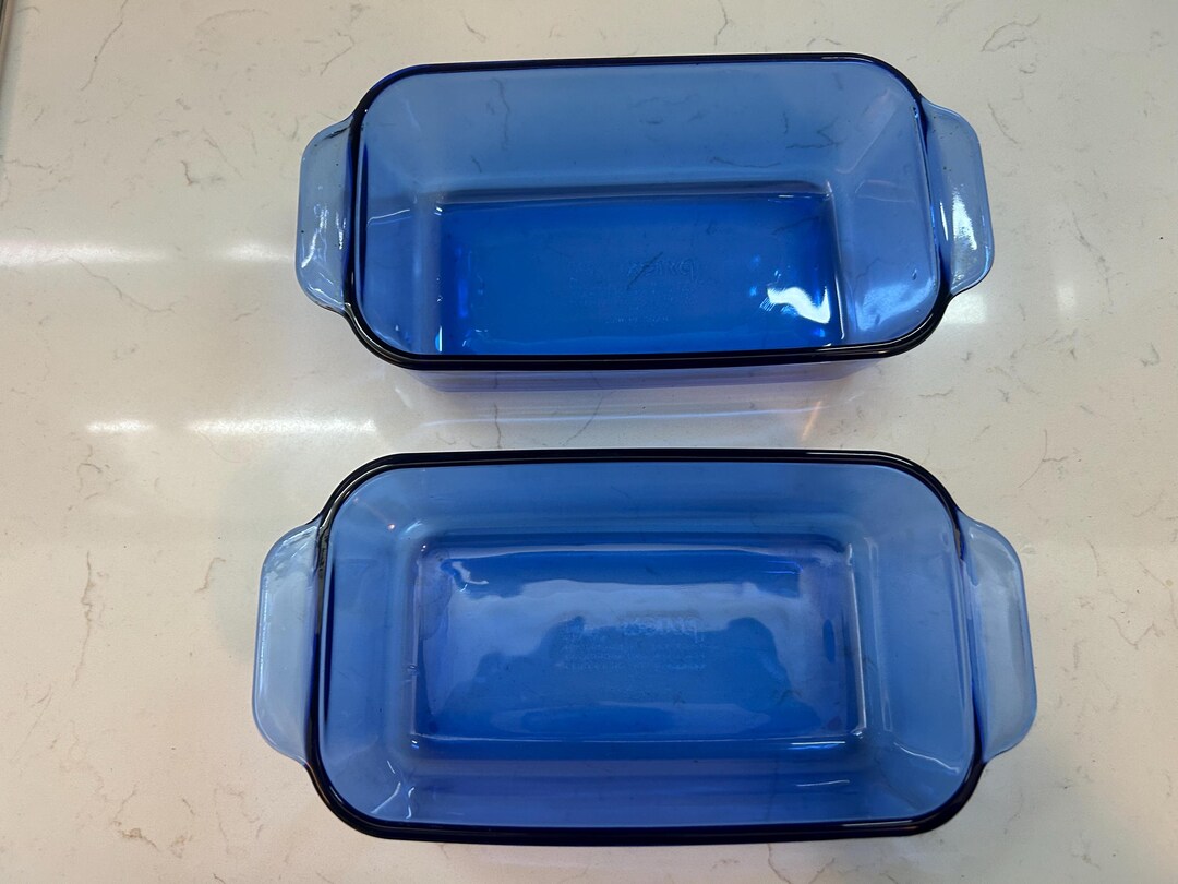 Vintage Pyrex 213-R Originals Cobalt Blue Glass Loaf Pans | 1.5 Quart ...