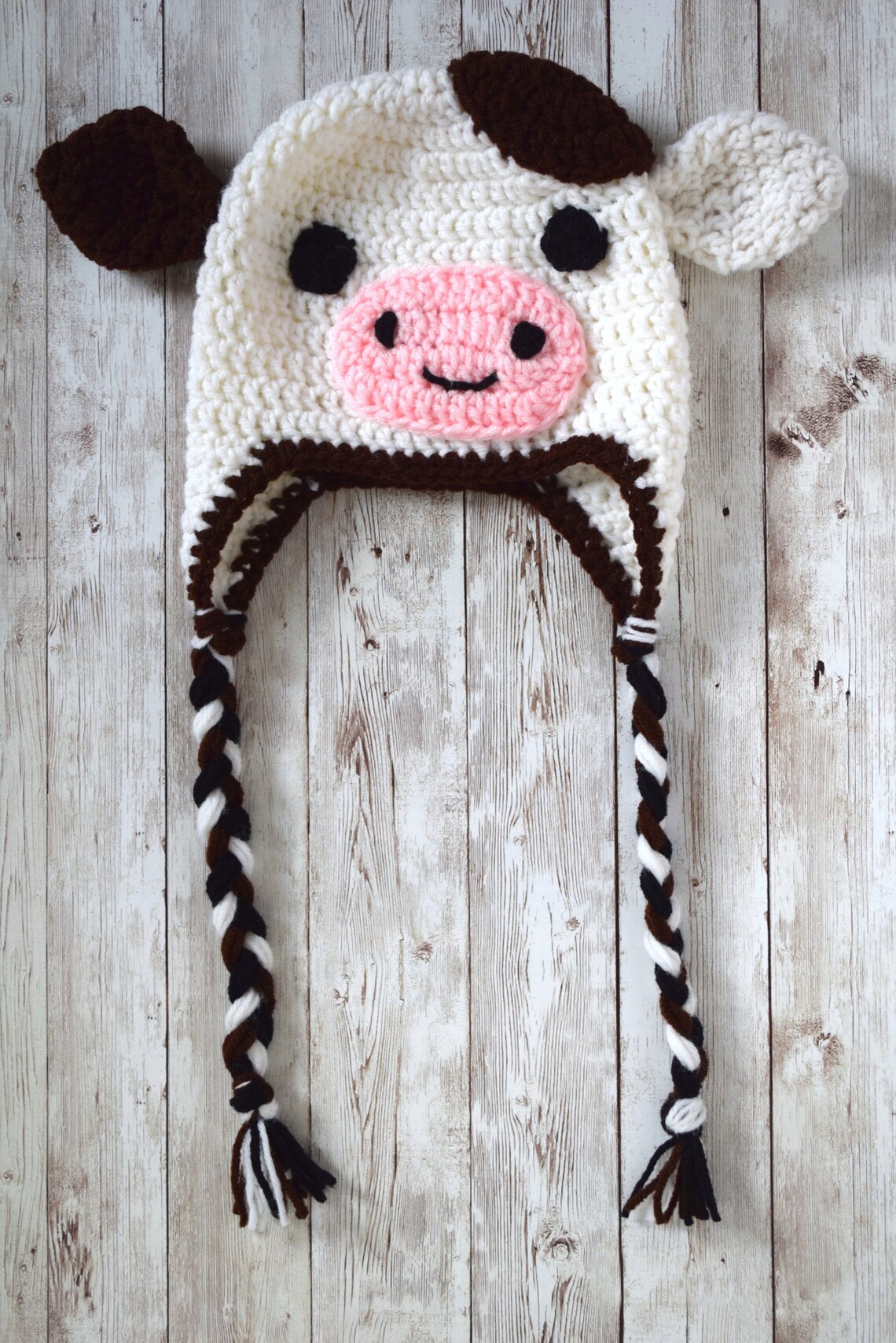 Cow Hat Crochet Pattern Multi-size Beanie Animal Face - Etsy