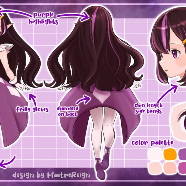 Original Character Design and Reference Sheet - Etsy