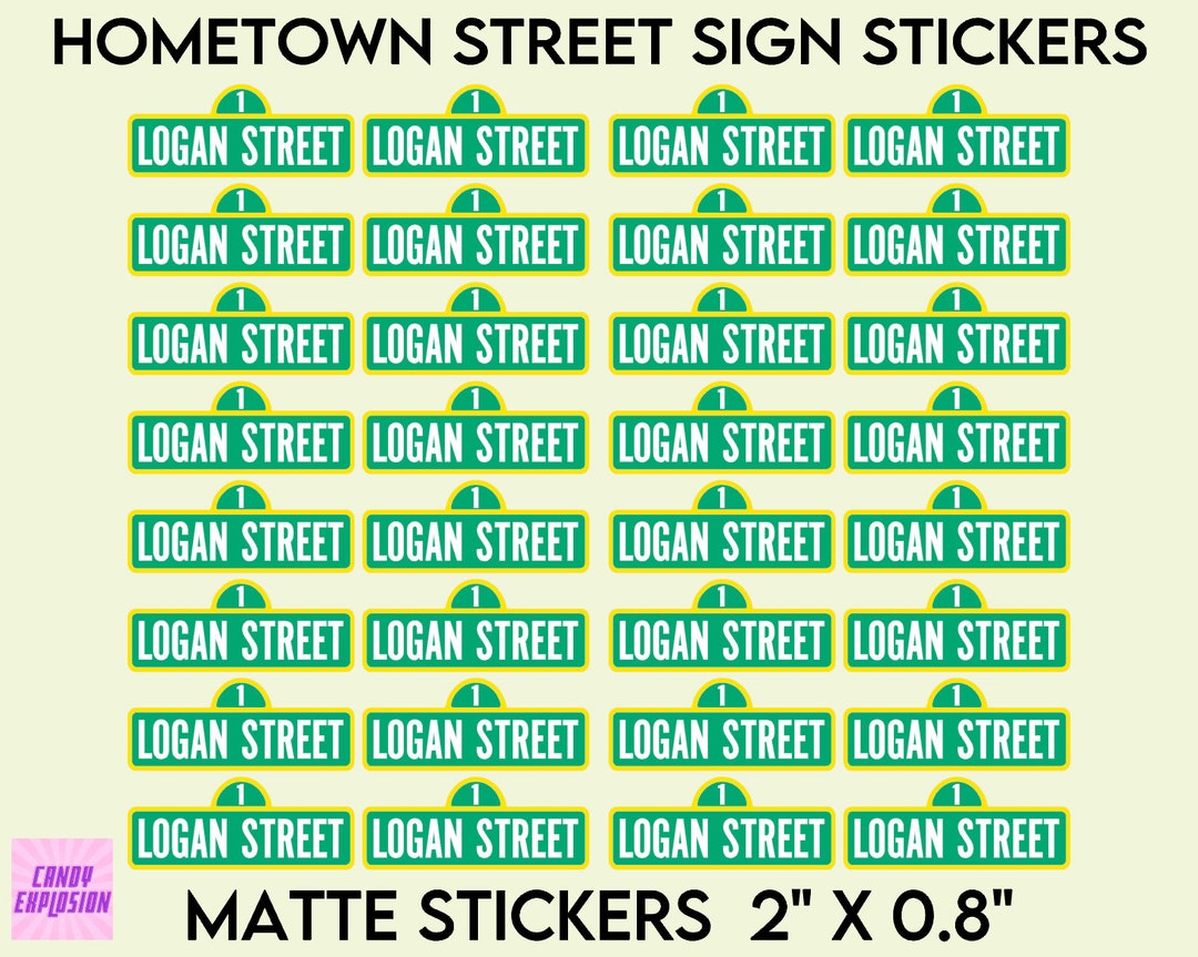 New York 5th Avenue Style, Hometown Street Sign STICKERS, Labels ...