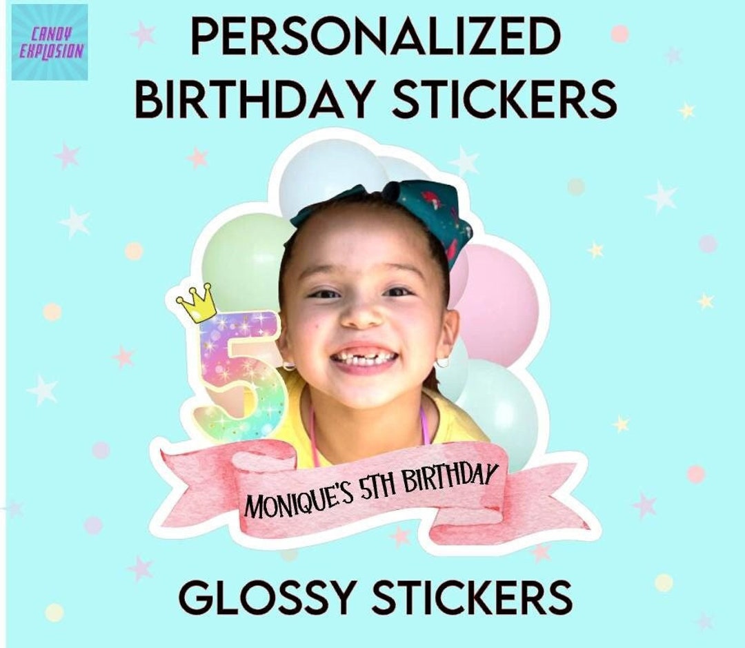 Personalized Birthday Sticker, Birthday Sticker, Customized Kid ...
