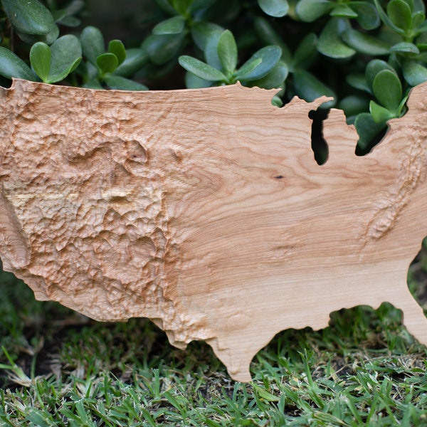 Wooden Topographic Map of the Us - Etsy
