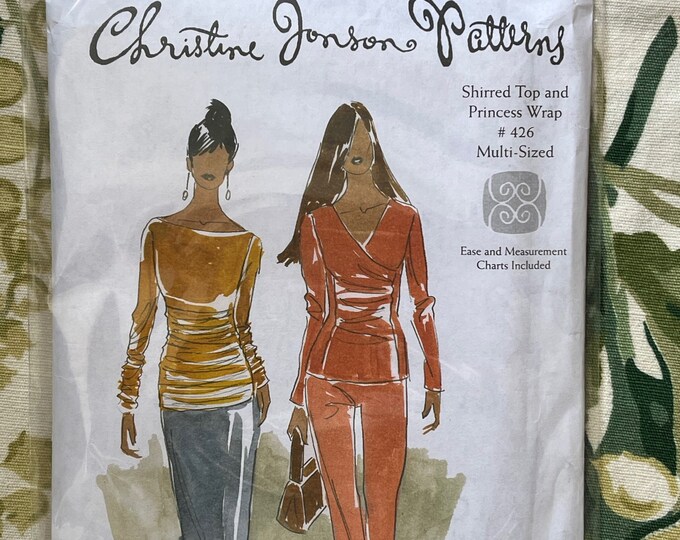 Christine Jonson Sewing Pattern 426, Shirred Top and Princess Wrap With ...