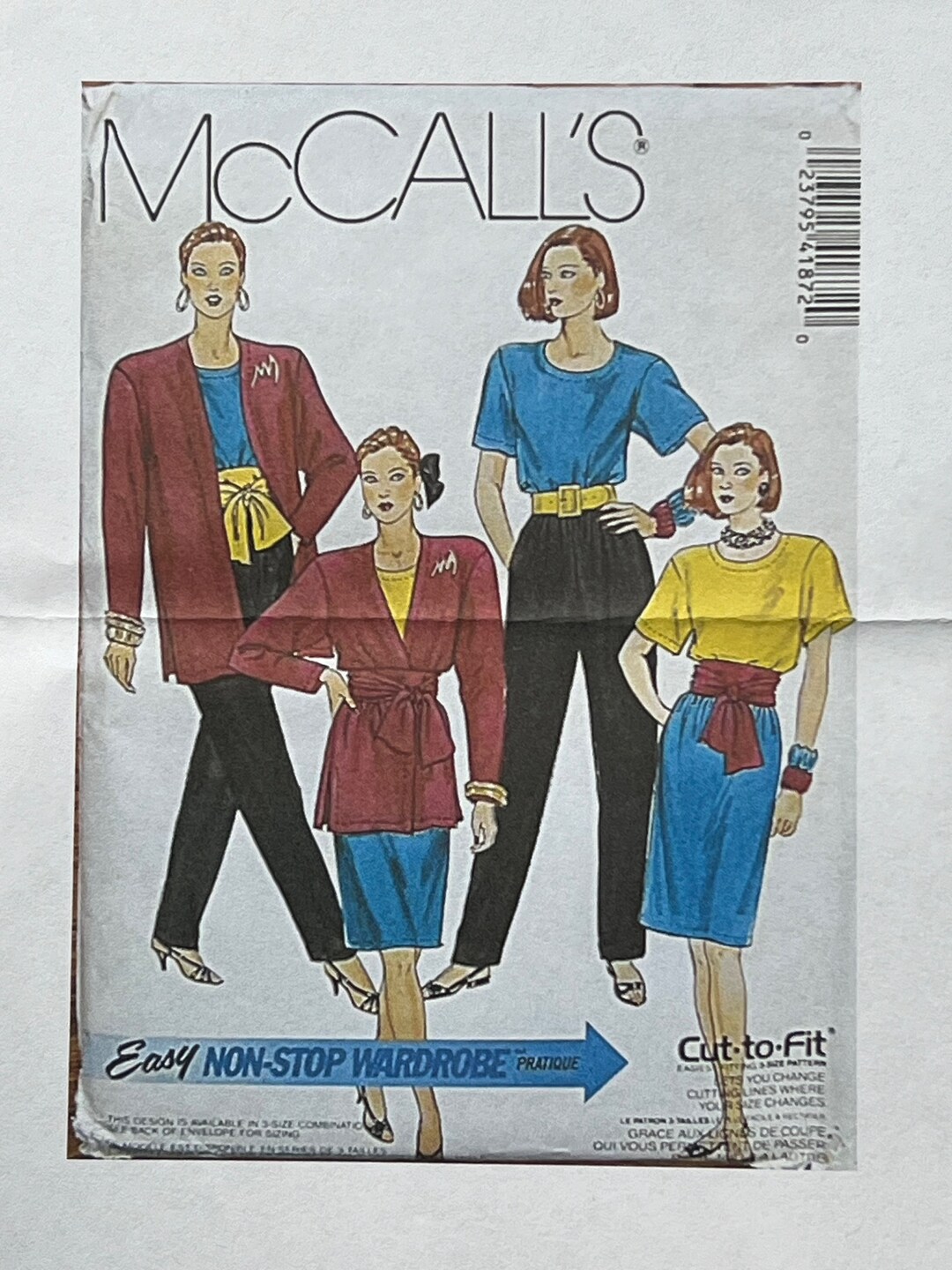 Mccall's Sewing PATTERN 4187 Misses' Jacket, Top, Skirt, Pants & Sash ...