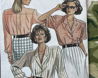 Vintage New Look Sewing PATTERN 6757 Misses' Blouses Size: 8-10-12-14 ...