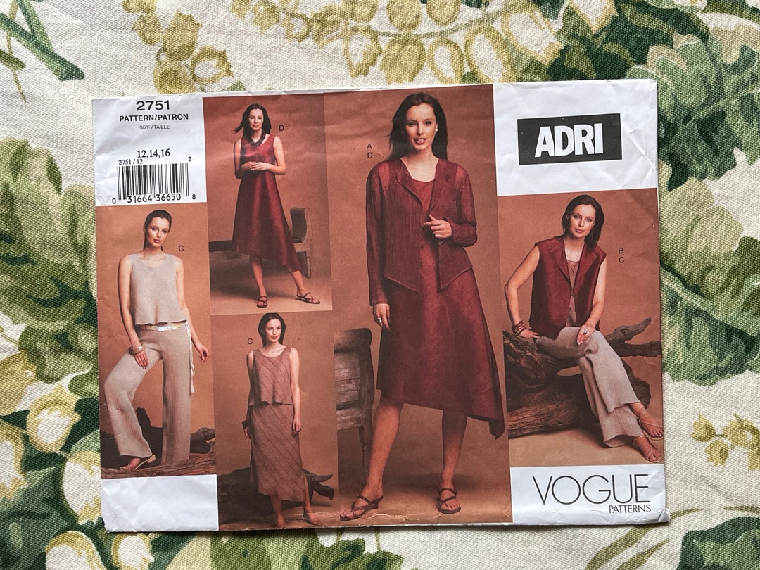 Vintage Vogue Sewing PATTERN 2751 Misses' Jacket, Vest, Top, Dress ...