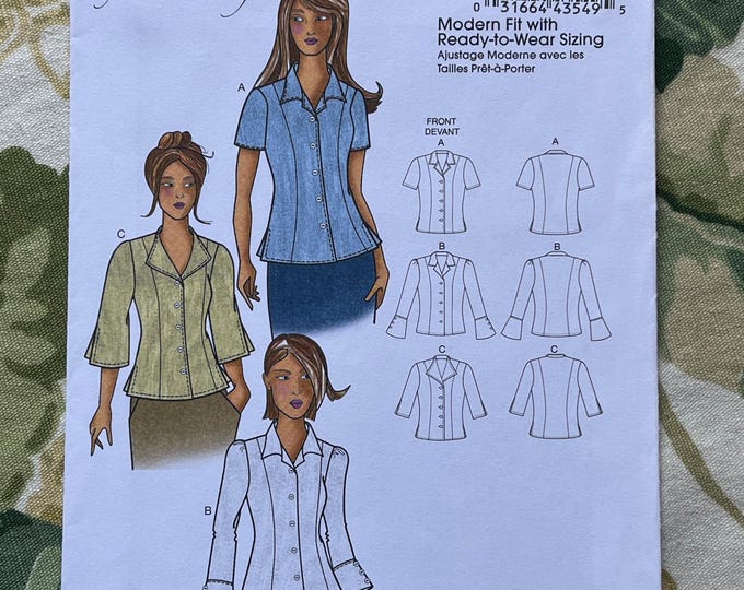 Butterick Sewing PATTERN 5538 Misses' Blouse Sizes: XS (3-4) to XL (16 ...