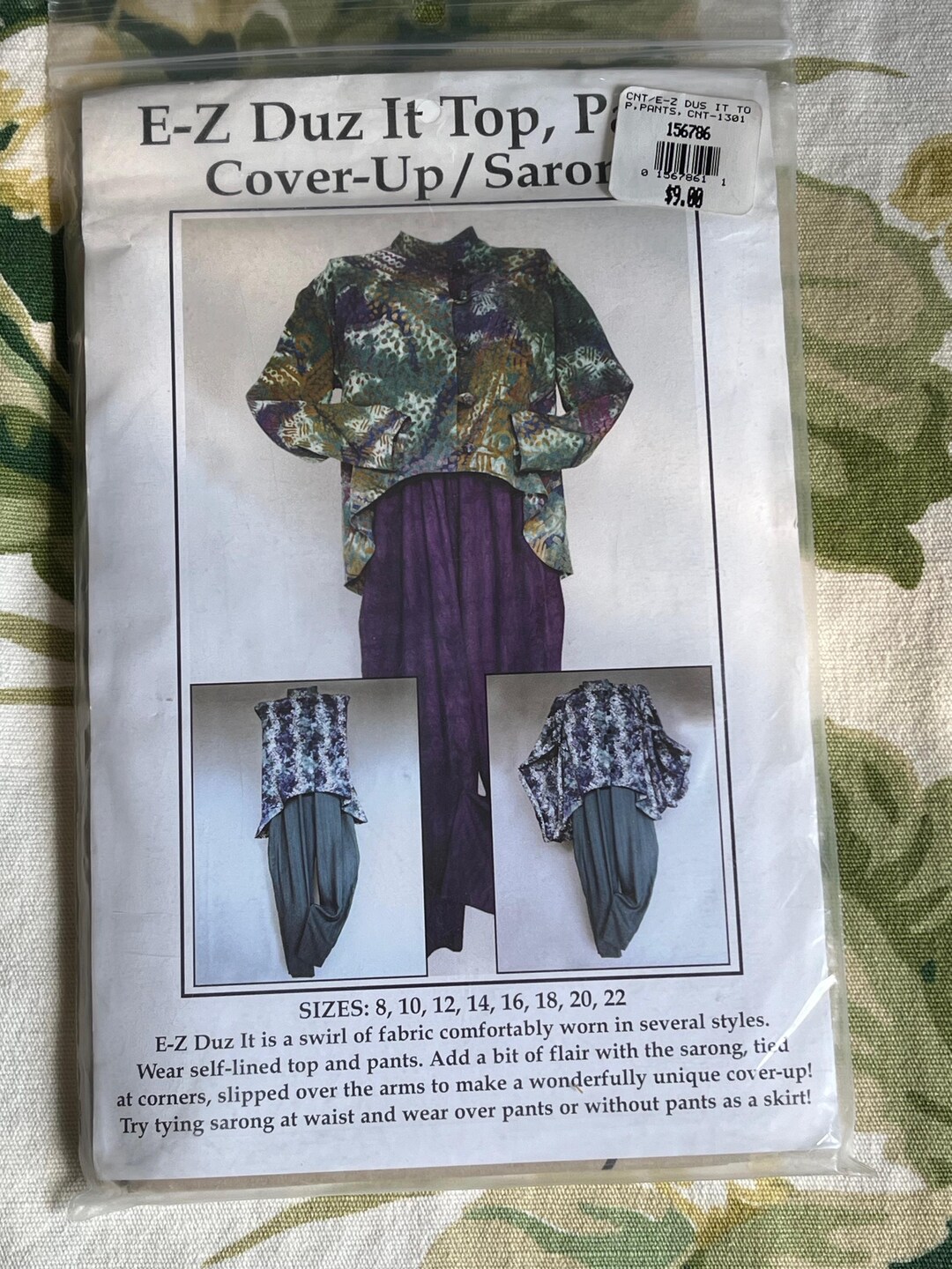 E-Z Duz It Top, Pants, Cover-up / Sarong Sewing PATTERN - CNT Pattern ...