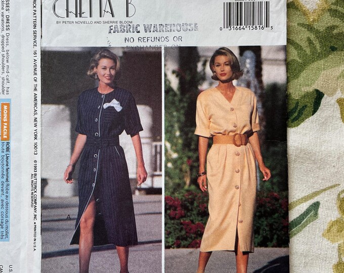 Butterick Sewing PATTERN 6688 Misses' Dress Size: 6-8-10 Bust 30.5-32.5 ...