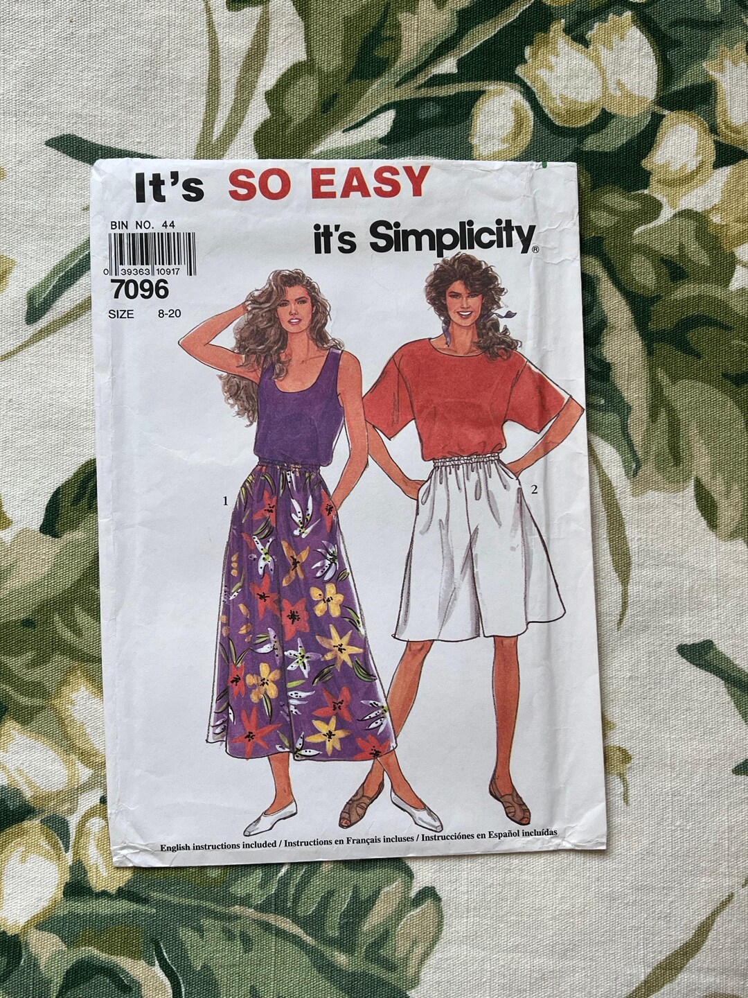 Simplicity Sewing PATTERN 7096 Misses' Pullover Tops and Culottes in ...