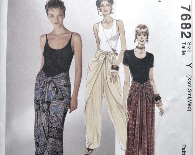 Mccall's Sewing PATTERN 7682 Misses' Tie Front Pants & Tie Front Scarf ...