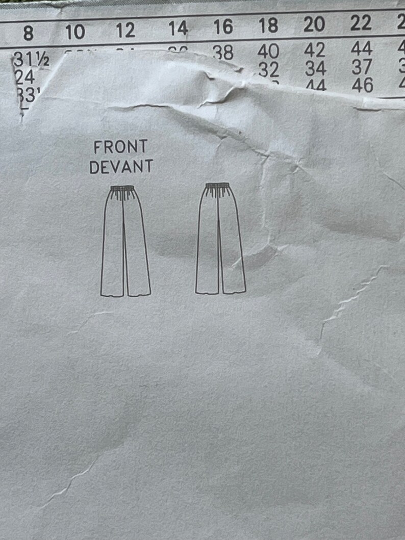 Vintage 1990s Butterick Sewing PATTERN 3263 Misses' Pants Size: L - XL ...