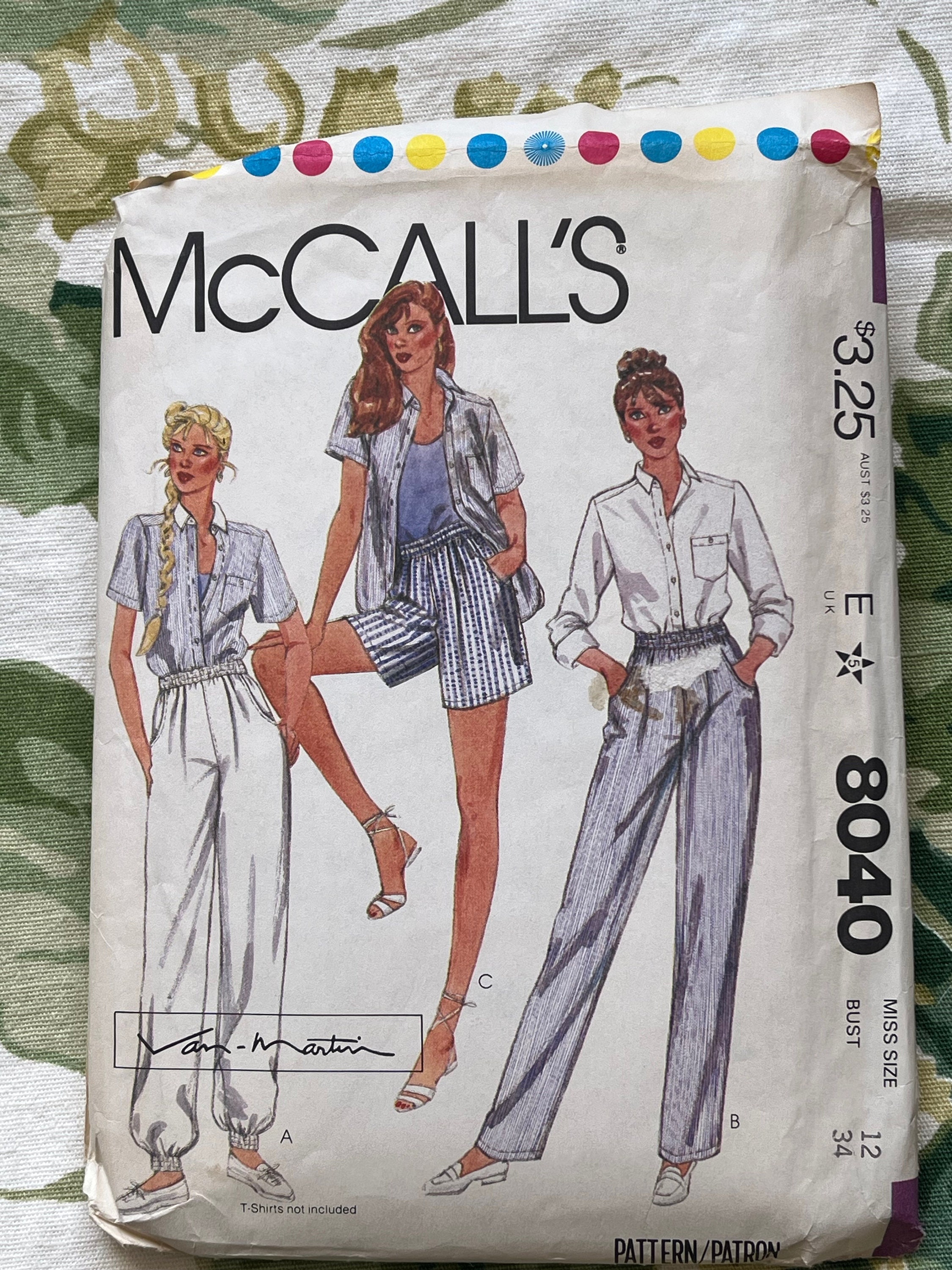 Vintage 1980s Mccall's Sewing Pattern 8040 Misses' - Etsy