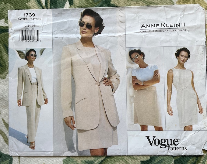 Vogue Sewing PATTERN 1739 Misses' Jacket, Dress, Skirt & Pants Size: 12 ...