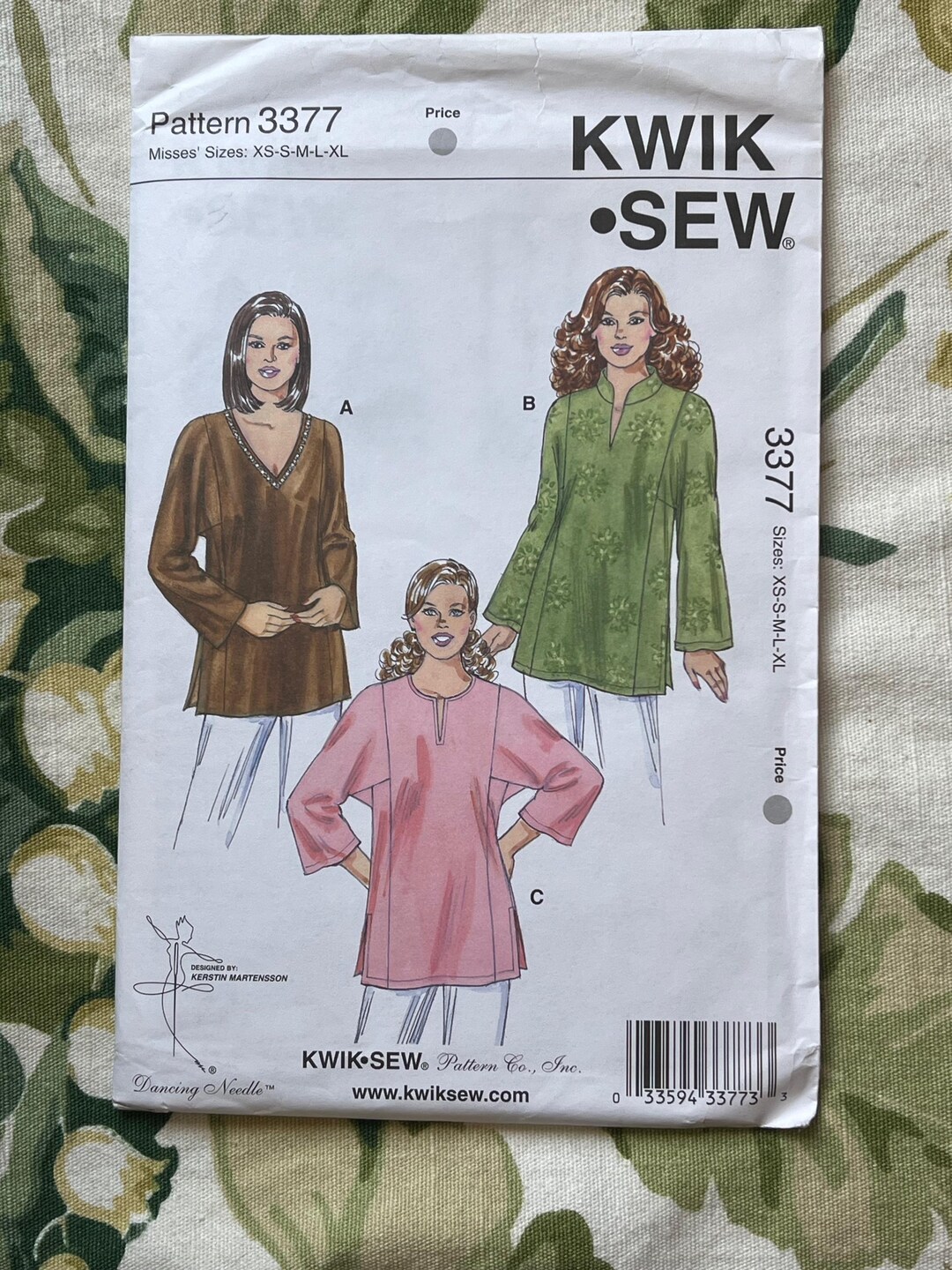 Kwik Sew Sewing PATTERN 3377 Misses' Tunics Size XS-S-M-L-XL Bust: 31.5 ...