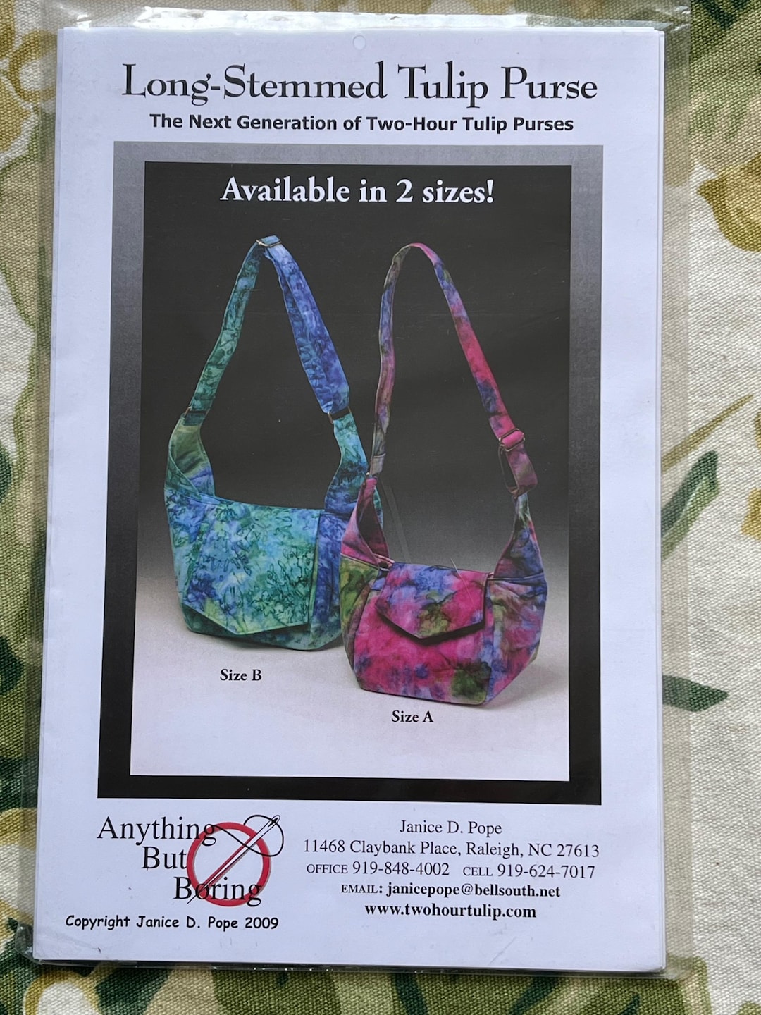 Long Stemmed Tulip Purse Sewing PATTERN - Anything but Boring by Janice ...