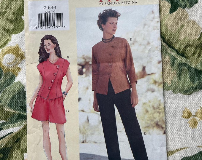Vogue Sewing PATTERN 7281 Misses' Top, Shorts & Pants Size: G-H-I-J ...