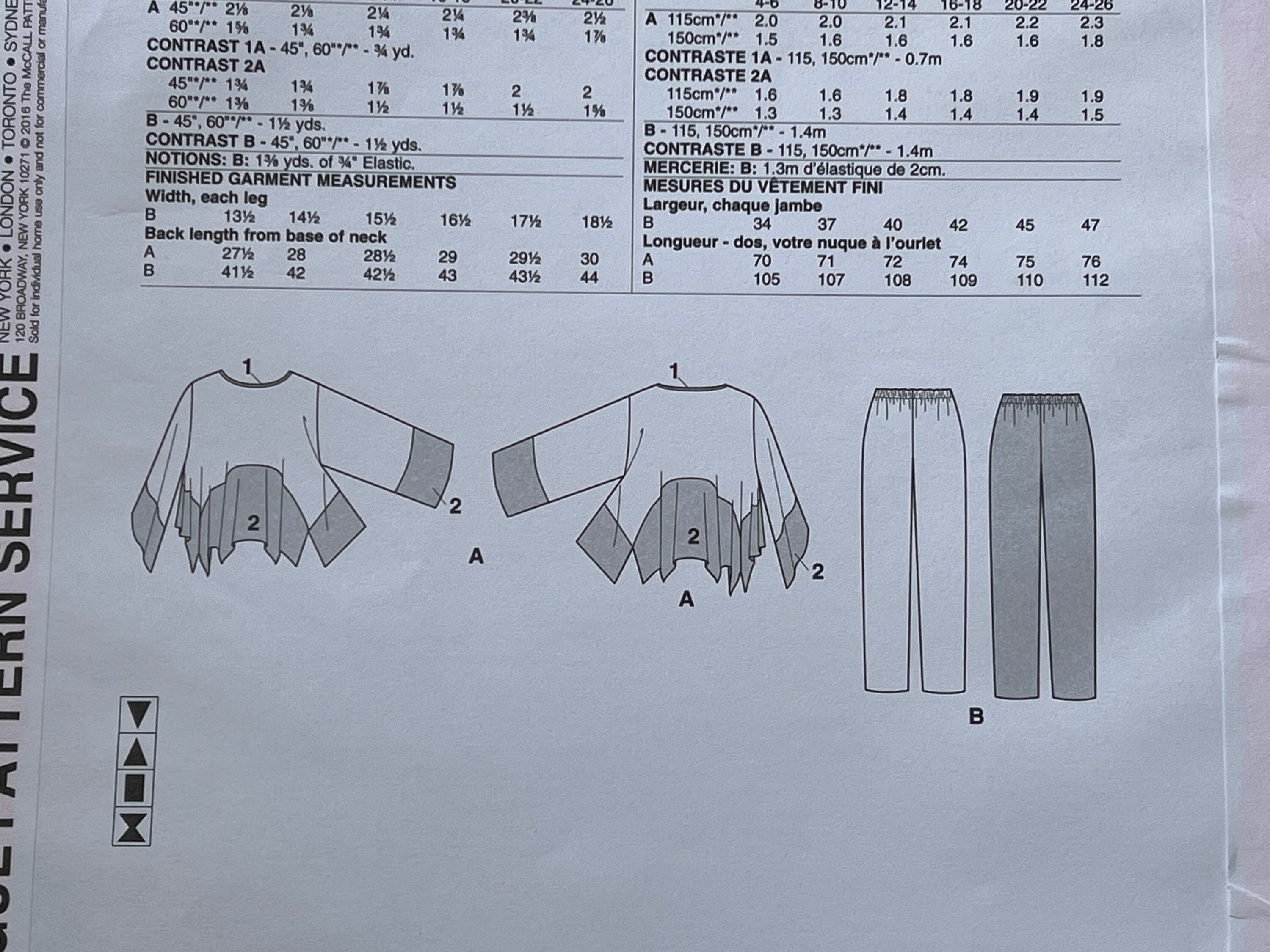 Vogue Sewing PATTERN 1491 Misses' Tunic and Pants Size XS-S-M Bust 29. ...