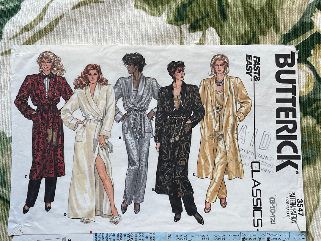 Vintage 1980s Butterick Sewing PATTERN 3547 Misses' Robe (in Four ...