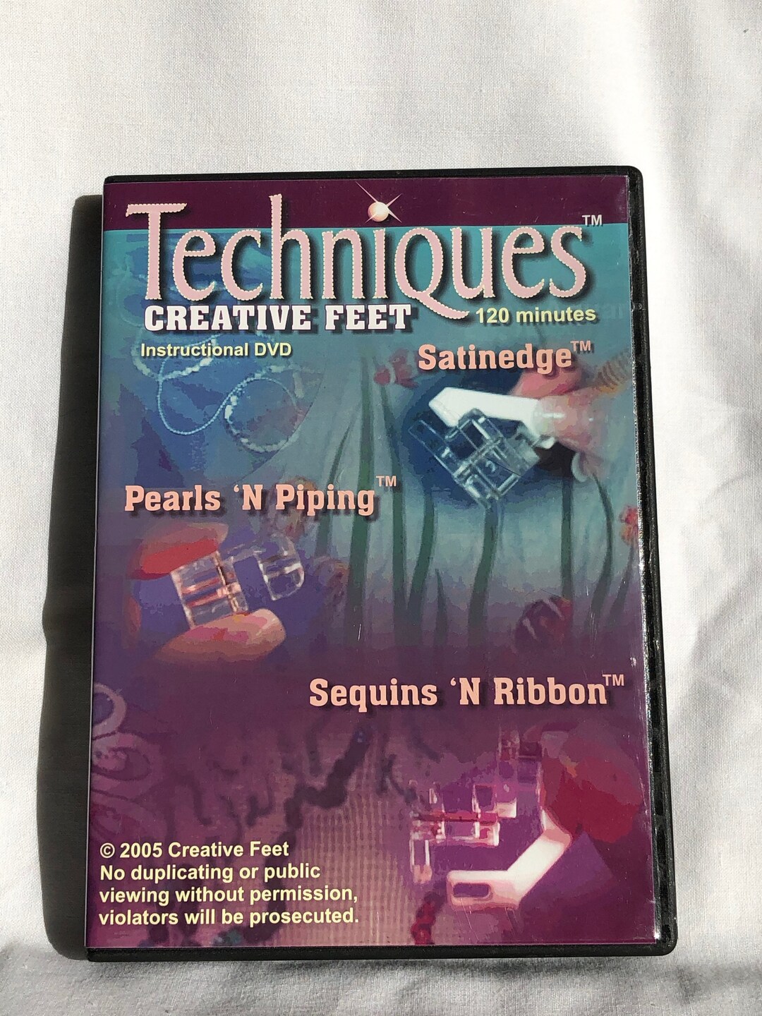 Creative Feet Techniques Instructional DVD, Satinedge Foot, Pearls ...