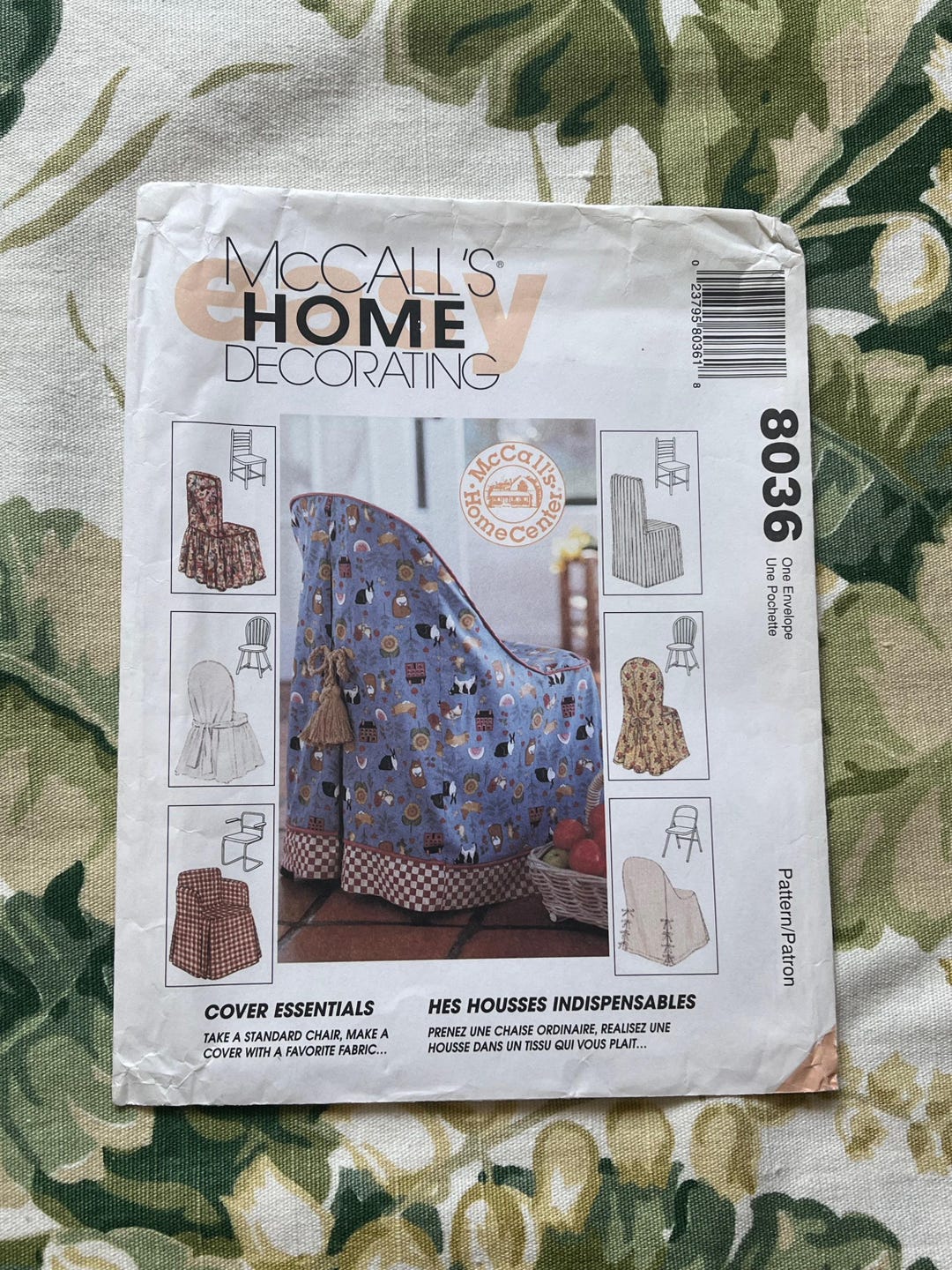Mccall's Sewing PATTERN 8036 Six Styles of Chair Covers Mccall's Home ...