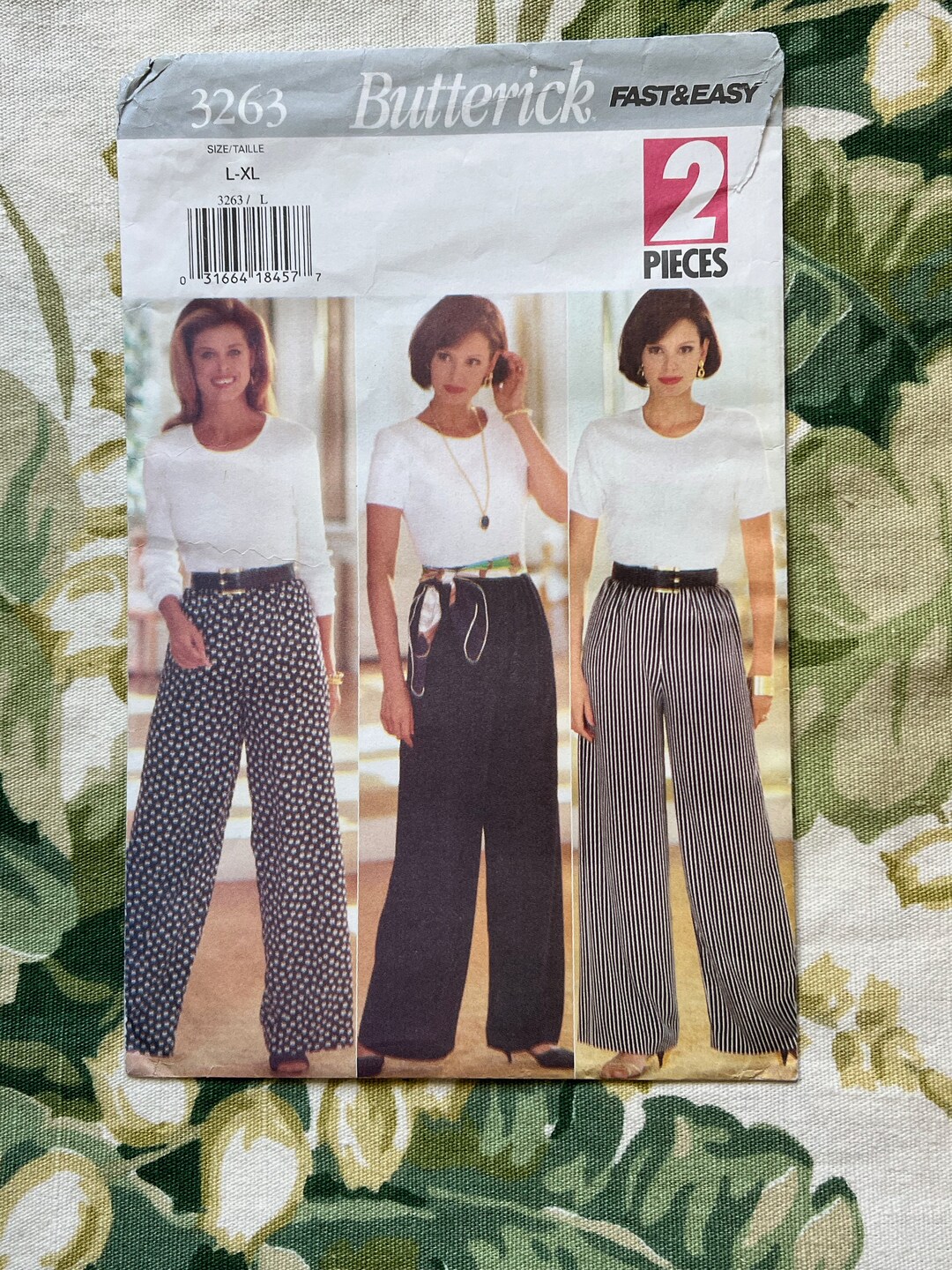 Vintage 1990s Butterick Sewing PATTERN 3263 Misses' Pants Size: L - XL ...
