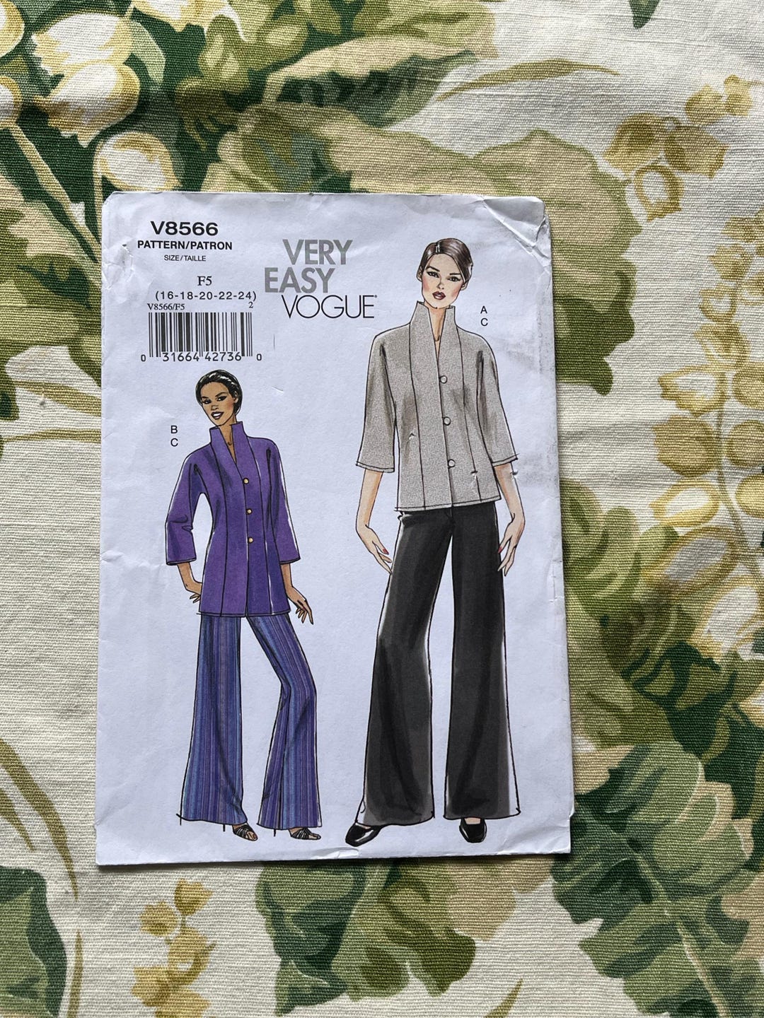 Vogue Sewing PATTERN 8566 Misses' Jacket & Pants Size: 16-18-20-22-24 ...