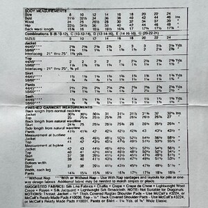 Mccall's Sewing PATTERN 4187 Misses' Jacket, Top, Skirt, Pants & Sash ...