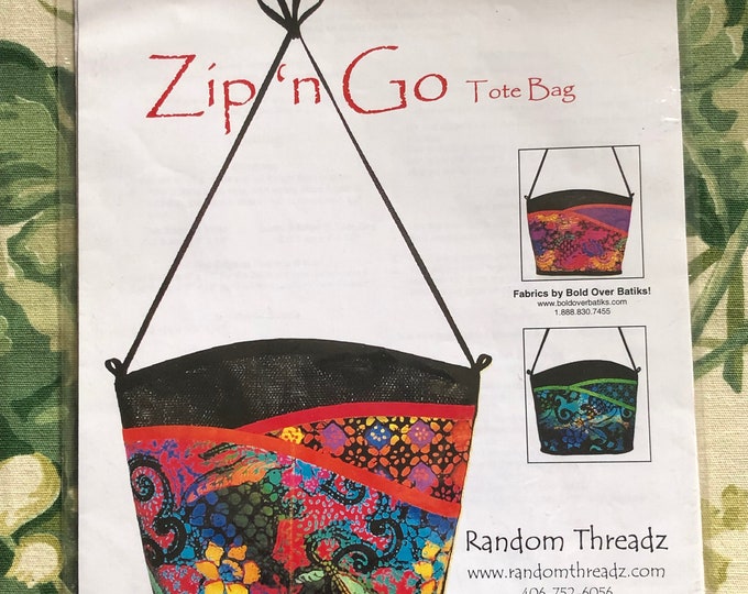 Random Threadz Zip 'n Go Tote Bag Sewing PATTERN by Sheryl Mycroft - Etsy