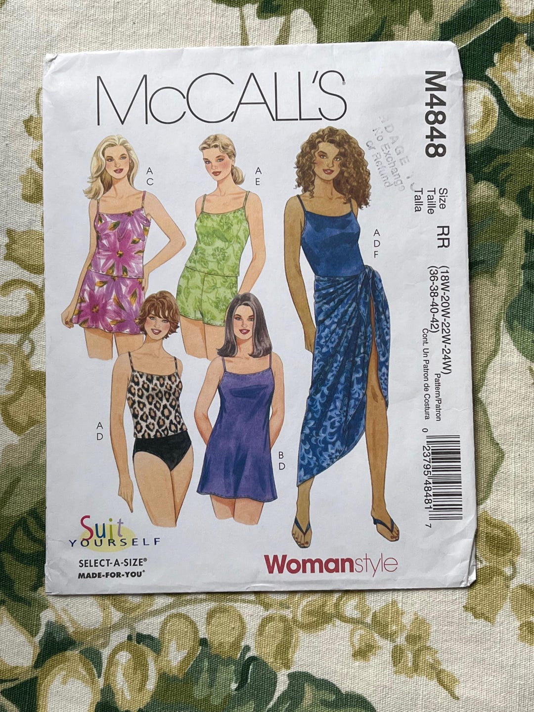 Mccall's Sewing PATTERN 4848 Women's Tops, Swimdress, Skirt, Briefs ...