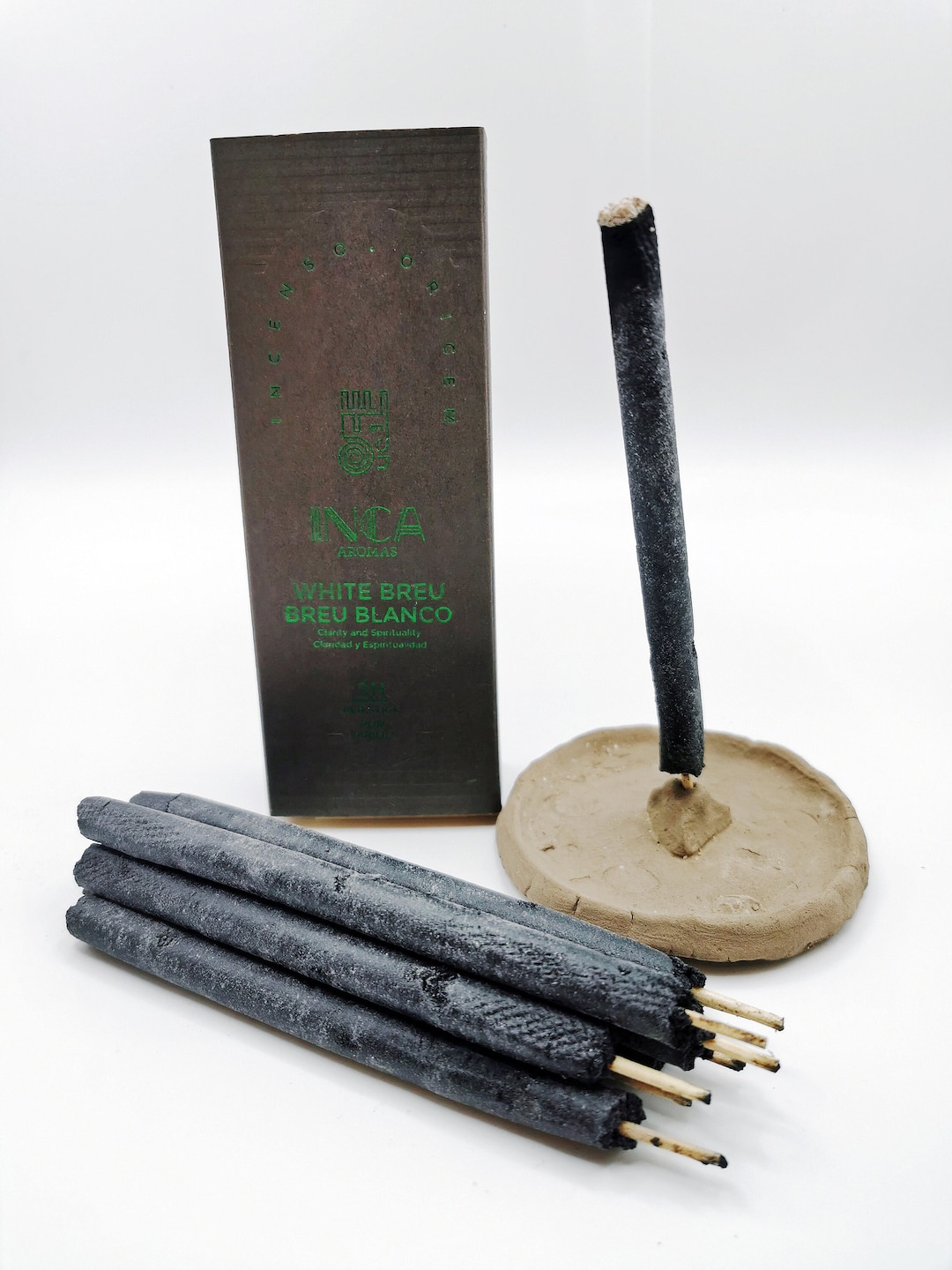 INCA AROMAS Breu Branco Incense — 9 Handcrafted Natural Sticks (~1 H 50 ...