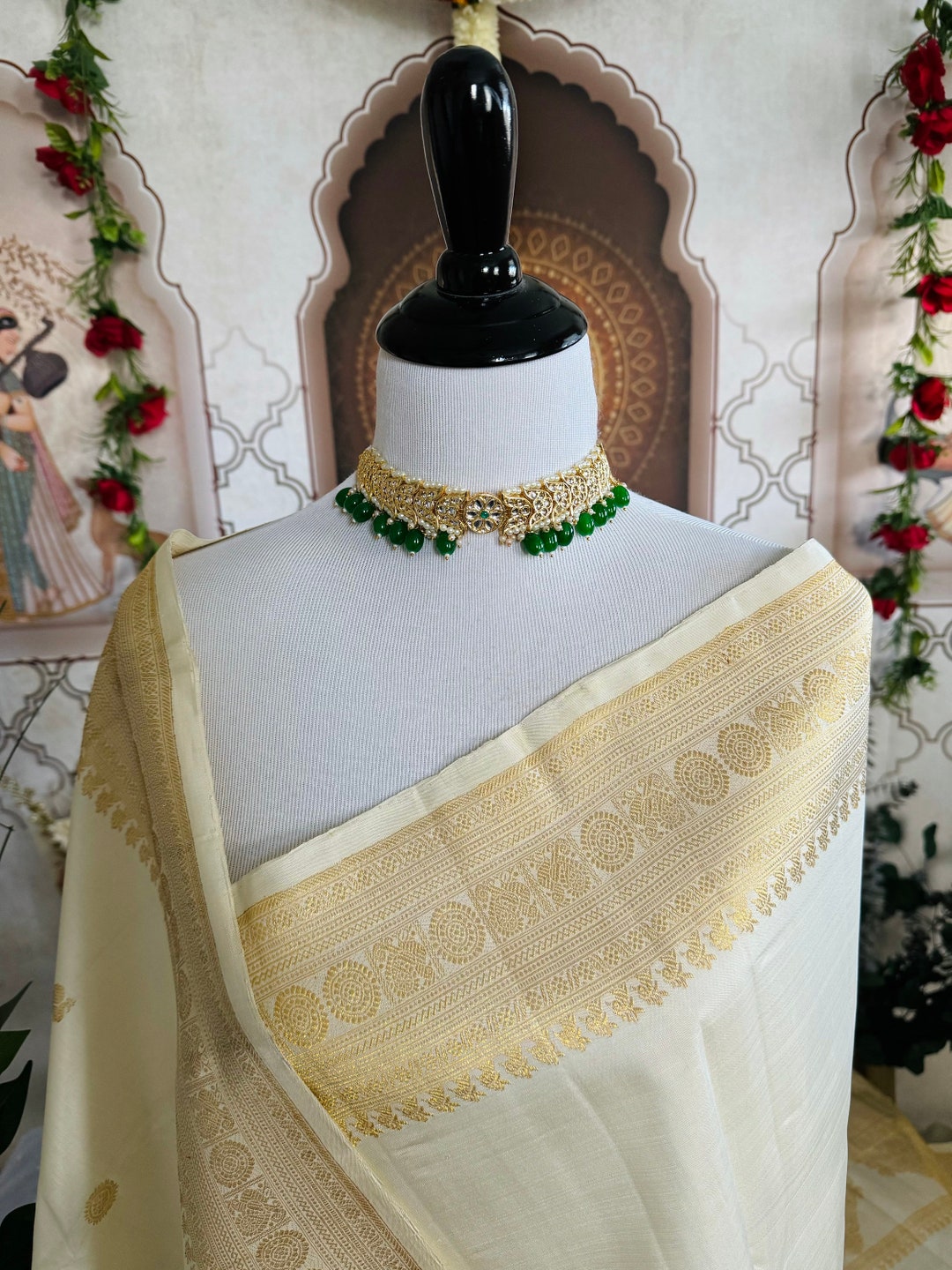 Exclusive Kanchipuram Pure Silk Saree | off White | Ven Pattu | Pure ...