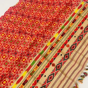 Assam Pure Muga Silk Saree | Natural Beige | Threadwork | Handwoven ...