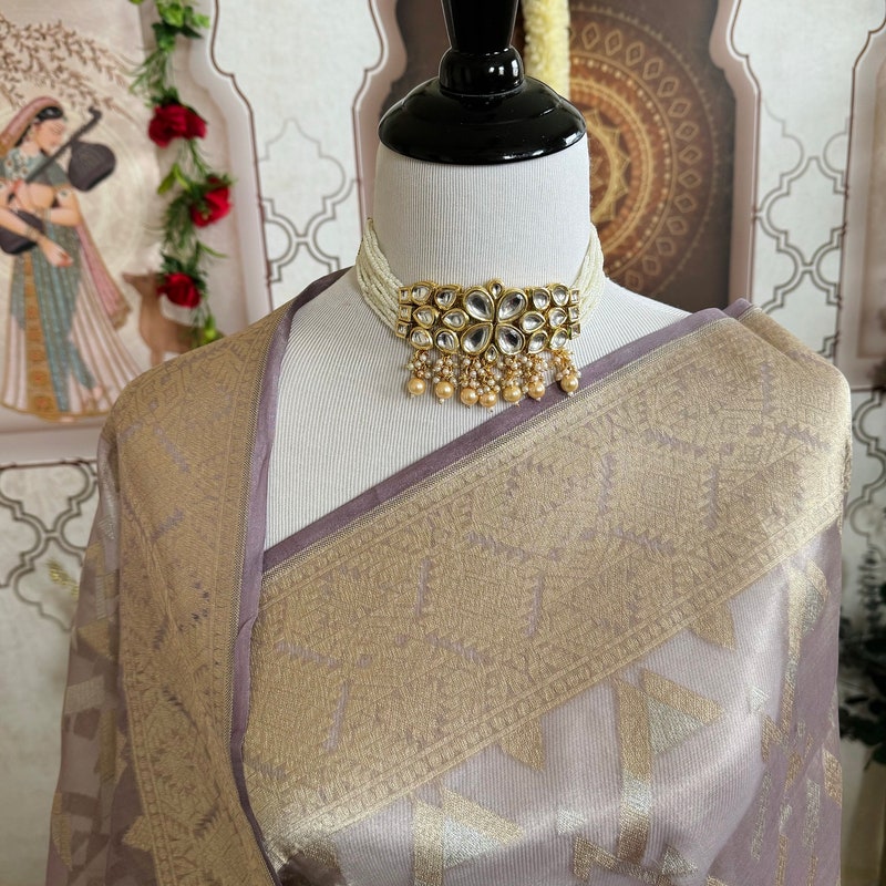 Silver Tissue Saree - Etsy