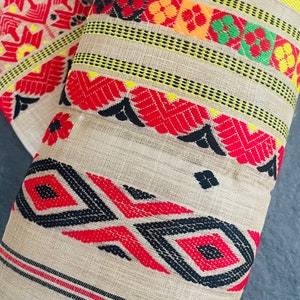 Assam Pure Muga Silk Saree | Natural Beige | Threadwork | Handwoven ...