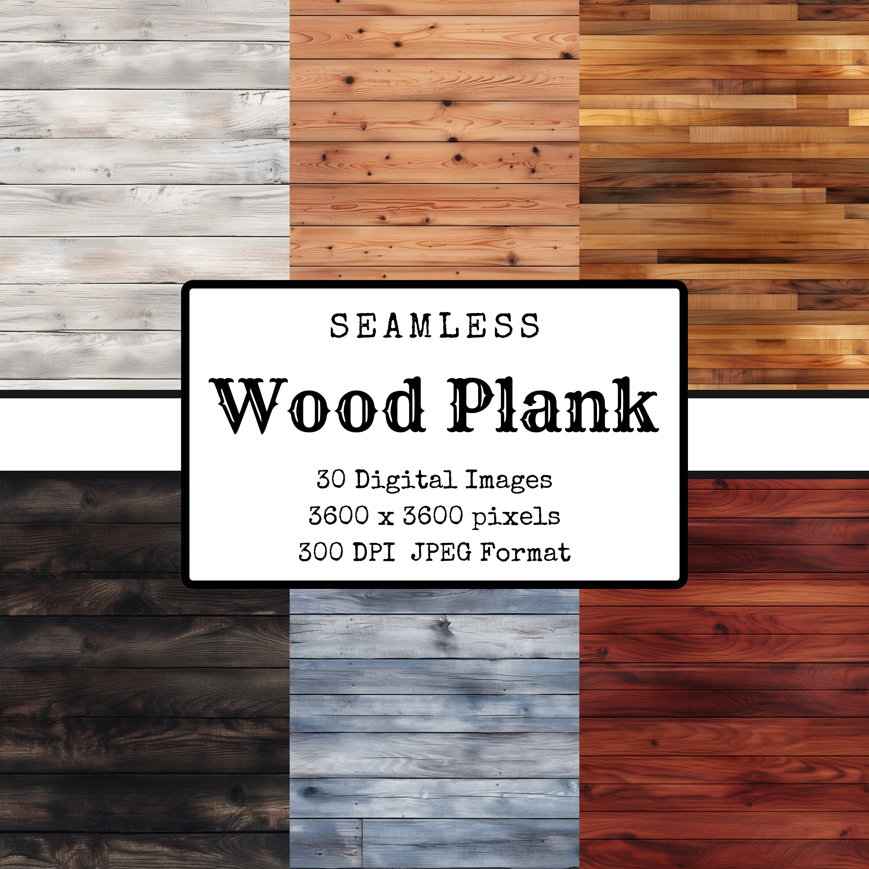 30 Wood Plank Digital Paper, Seamless Rustic Wood Digital Paper ...