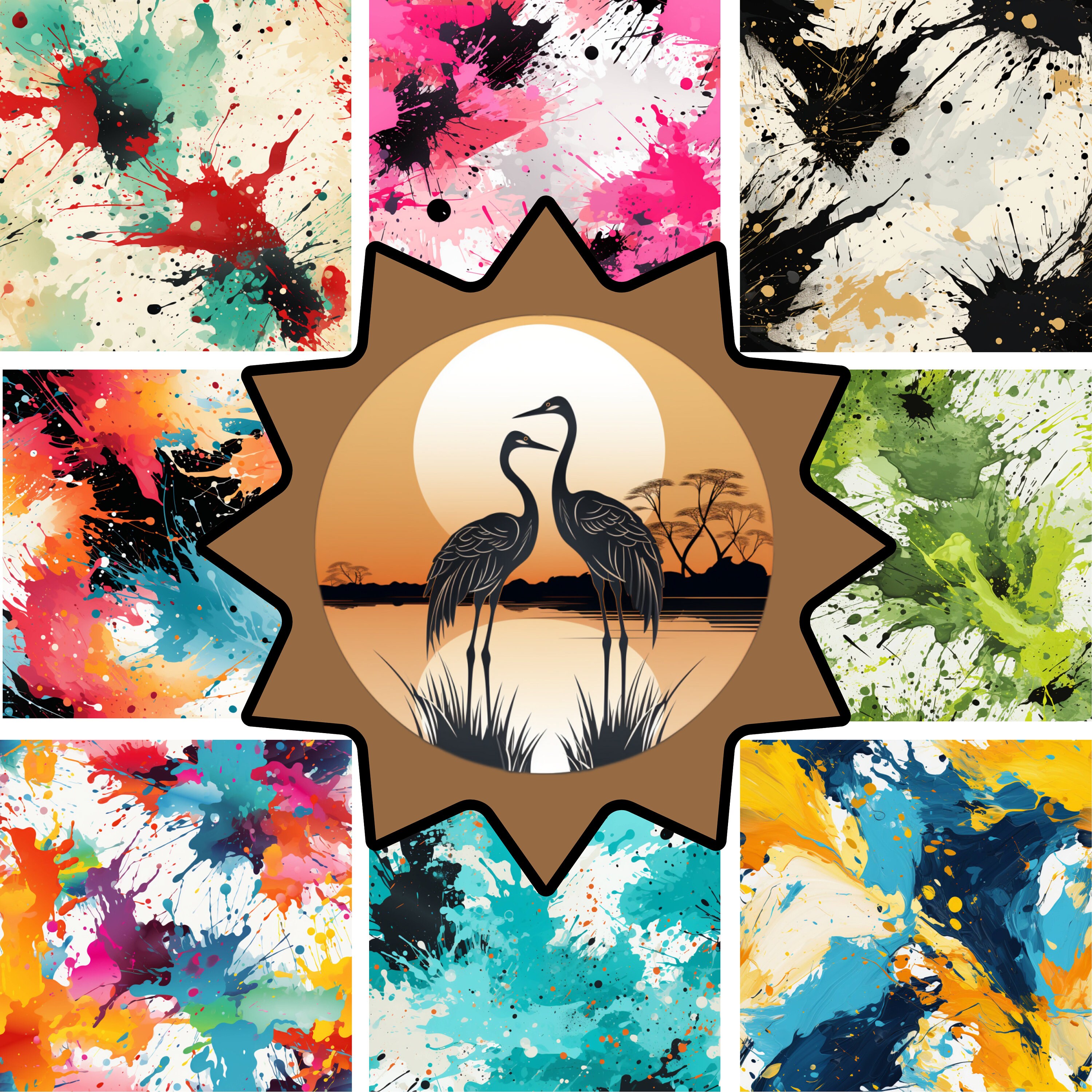 20 Paint Splatter Digital Paper, Seamless Digital Paper Printable ...