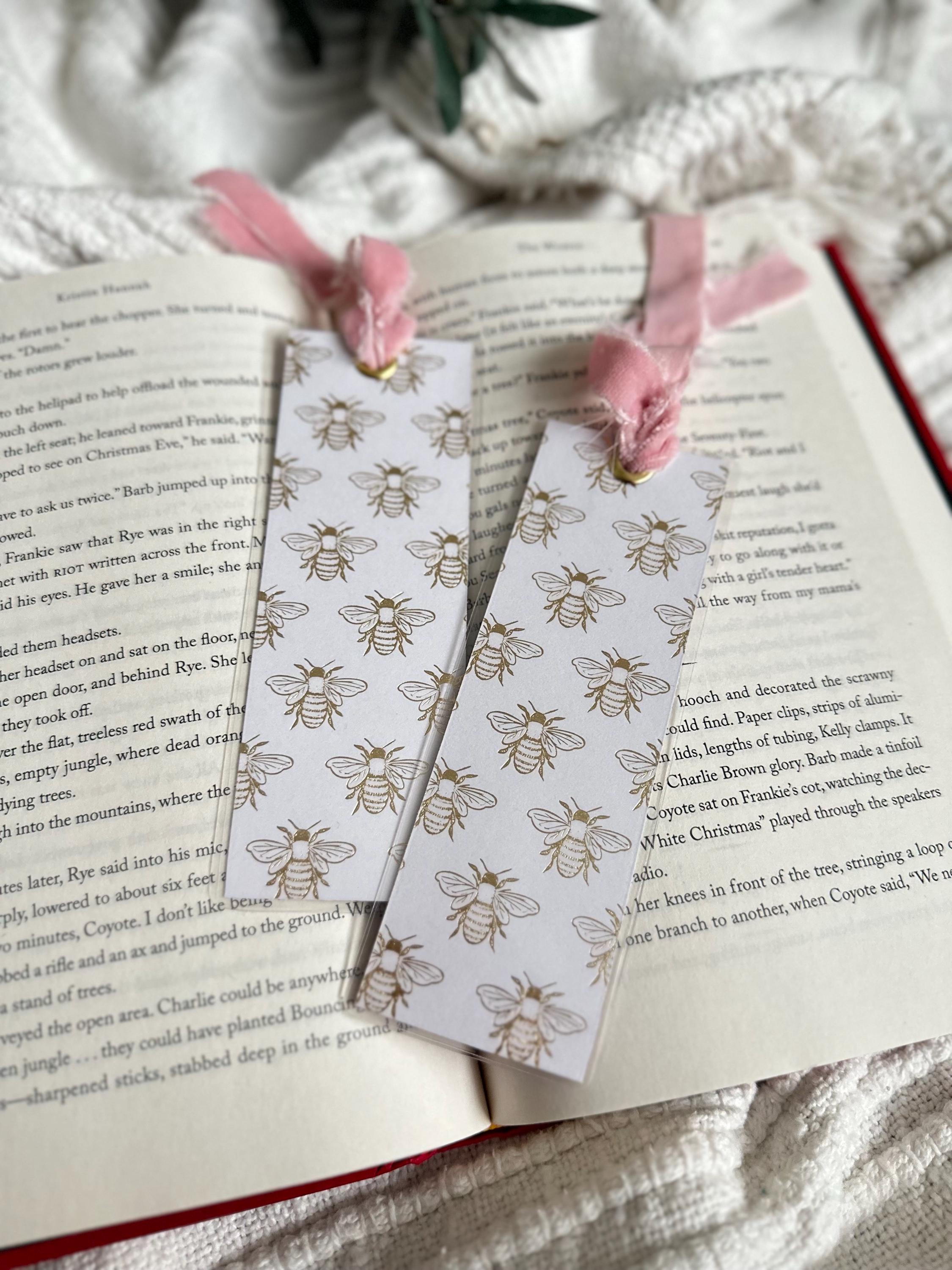 Golden Bee Bookmark With Ribbon - Etsy