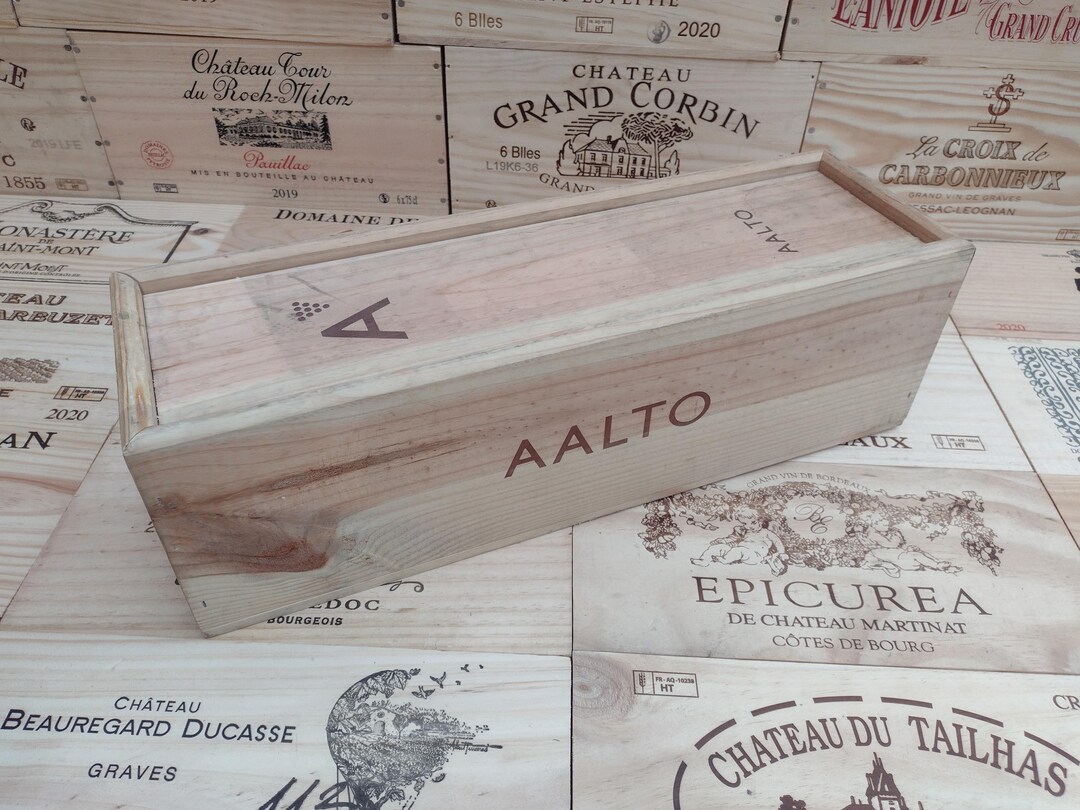 Wooden Wine Box Crate ~ Double Magnum Size ~ AALTO ~ Gift Box, Storage ...