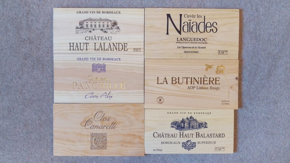 6 x Wine Box End Panels. Wooden. Crate Side Plaque. | Etsy